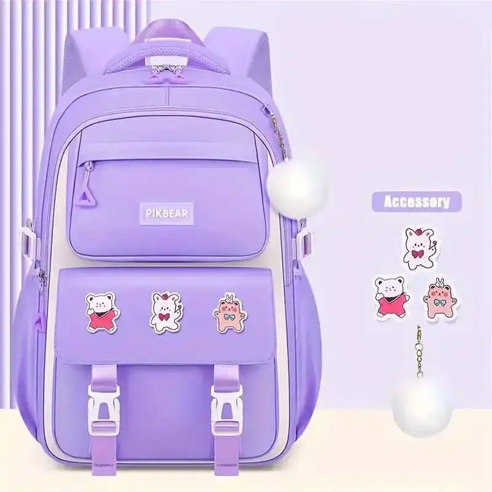 Kids Backpack School Bags Waterproof (purple) – BagsQueen